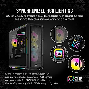 Corsair Vengeance a8100 Series Gaming PC - Liquid Cooled AMD Ryzen 9 7950X CPU - NVIDIA GeForce RTX 4090 GPU - 4TB (2X 2TB) M.2 SSD - 64GB Dominator Platinum RGB DDR5 Memory - Black