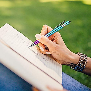 WY WENYUAN Stylus Pen for Touch Screens, Fine Point Smooth Writing Pens, Personalized Flair Colorful Pens Bulk, Black Ink 1.0 mm Journaling Pen, Cute Pens Office Supplies For Women & Men, Note Taking