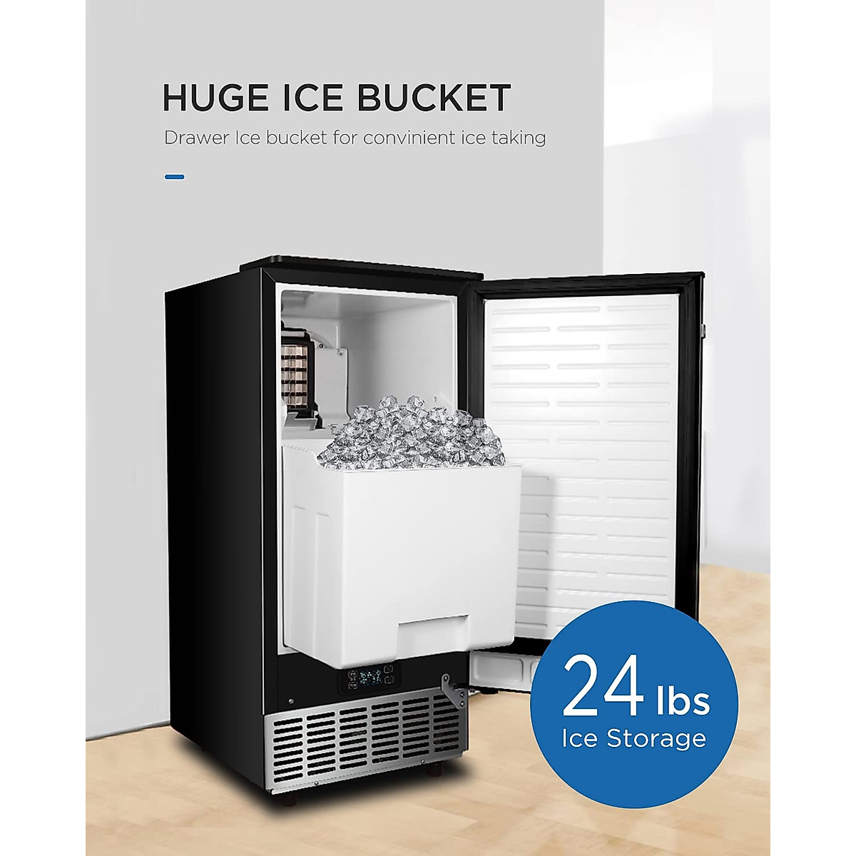 ADT Untercounter Built in Commercial ice Maker Machine freestanding Household Ice Cube Maker Machine 80lbs Daily