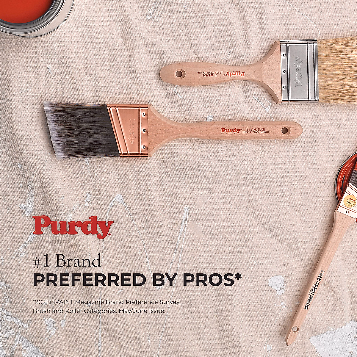 2-1/2" Purdy 144152725 Pro-Extra Glide Angled Sash Paint Brush, Tynex Chinex & Orel