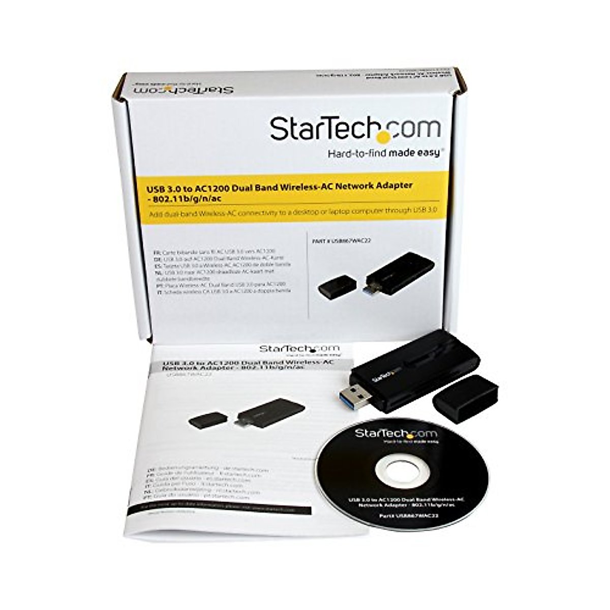 StarTech.com USB 3.0 AC1200 Dual Band Wireless-AC Network Adapter - 802.11ac WiFi Adapter - 2.4GHz / 5GHz USB Wireless - AC Network Card, TAA (USB867WAC22)