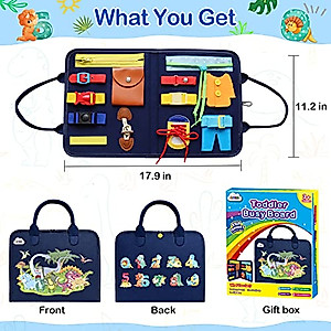 ZMLM Montessori Busy Board Toys: Toddler Sensory Toys Gifts for 1 2 3 4 Year Old Boys Girls Toddler Activity Board Preschool Educational Travel Toy Kids Learning Fine Motor Skills