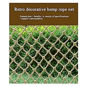 MAGFYLY Banister Guard net Children's Stairs Anti-Fall Safety Net, Hemp Rope Net, Photo Wall Decoration Net, Restaurant Bar Partition Net Balcony Obstacle Crib Protection Scenic Fence Network 1x4m