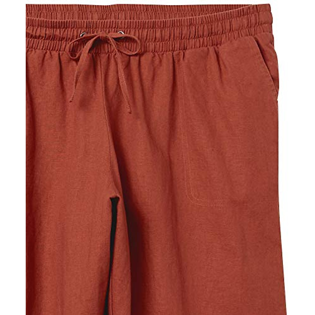 Amazon Essentials Women's Linen Blend Drawstring Relaxed Fit Wide Leg Pant (Available in Plus Size), Terracotta, 3X