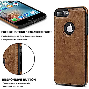 Razstorm Unique Design Luxury Leather Business Phone Case for iPhone 7 Plus & iPhone 8 Plus Anti-Slip Scratch Resistant Ultra Slim Protective Case 5.5” (Brown)