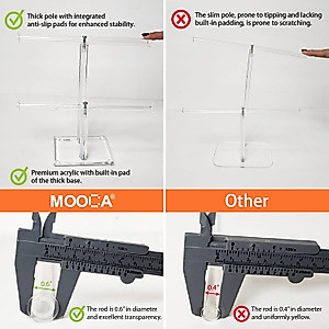 MOOCA Deluxe Clear Acrylic Jewelry Organizer, 2 Tier T-Bar Bracelet Holder, Acrylic Necklace Holder, Jewelry Holder, Jewelry Organizer Stand, Premium Quality with Enhanced Transparency