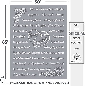 Sisters Gifts from Sister, Mothers Day Gifts for Sister, Sister Gifts Blanket, Unique Birthday Gifts for Sister from Brother, Sister Gifts from Brother, Throw Blanket 65” x 50” (Silver)