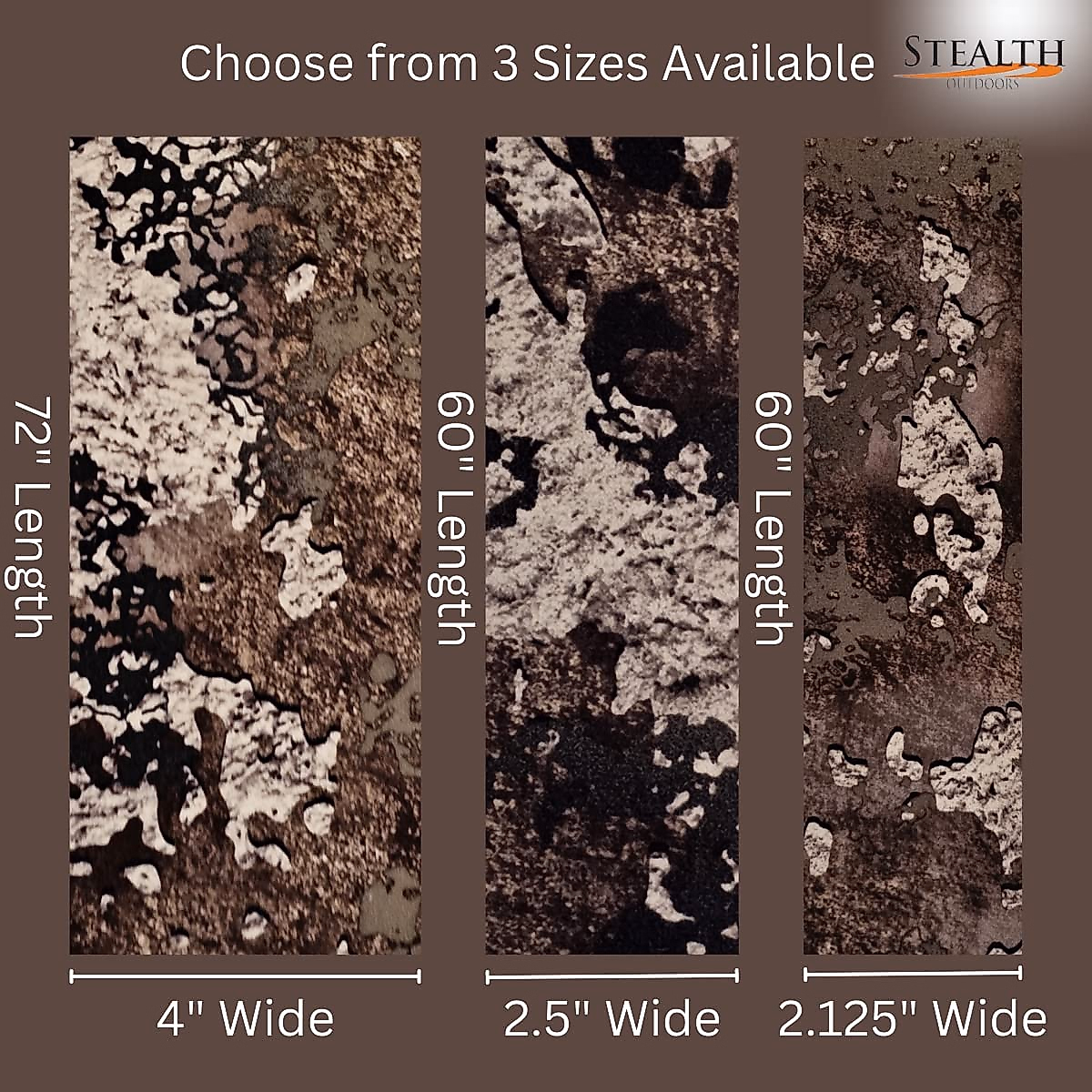 Stealth Strips Strata Camo Silencing Tape | Self Adhesive Silencing Fabric | Great for Quieting All of Your Metal Hunting Gear and Accessories | (4” X 72” Roll) (Strata Camo, 4" Wide)