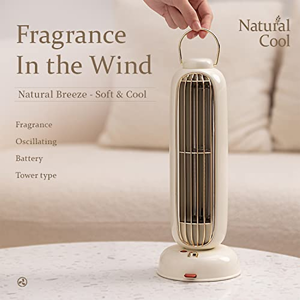 PAIKEP Oscillating Desk Fan, 12in Small Quiet Portable rechargeable USB table Fan with 4 Speeds for Home Office Bedroom Desktop (Pink)