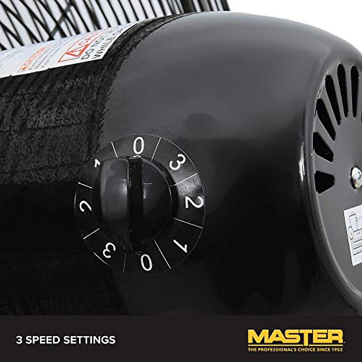 Master 24 Inch Oscillating Industrial High Velocity Pedestal Fan - Direct Drive, All-Metal Construction with OSHA-Compliant Safety Guards, 3 Speed Settings (MAC-24POSC)