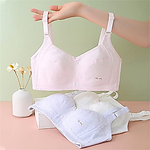 Mercatoo Teen Girl Underwear Size 14 Teen Girls Seamless Training Bras Adjustable Straps Sports Bras Girl's ComfortFlex Fit (Pink, L)