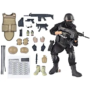 BJPEY 12" Action Figures Toy 1:6 Stand Bendable Soldier Figure Model Toy ( SWAT )