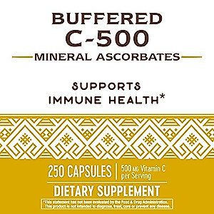 Nature's Way Buffered C-500 Mineral Ascorbate; 500 mg Vitamin C per Serving; 250 Capsules