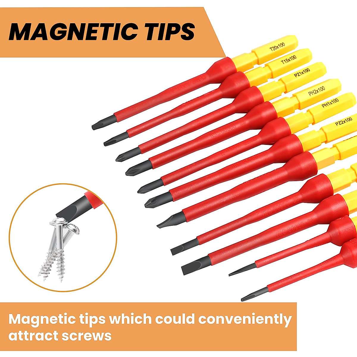 Mulwark 13-Piece Premium CR-V Insulated Screwdriver Set with 1000V Tools – Includes Phillips, Slotted, Pozidriv, and Torx Screwdrivers for Professional Use