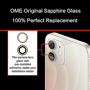 2PCS ASDAWN Back Camera Lens Glass Replacement for iPhone 12 and 12 Mini All Carriers,Rear Camera Lens Glass Replacement with Free Lens Film + Installation Manual + Repair Tool Set