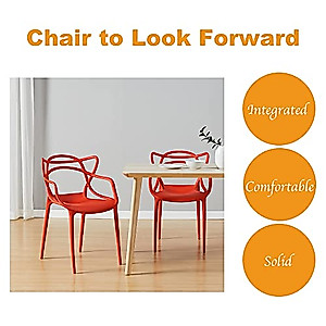 CangLong Cross Back Dining Chair Casual Chair for Restaurants, Cafes, Kitchens, Dining Rooms Set of 2, Rust