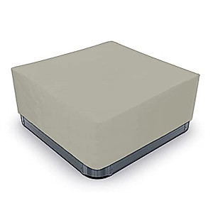 RTMX&kk Outdoor Square Hot Tub Cover Waterproof 210D Oxford Fabric UV Protection Garden SPA Cover for Hot Tub,Beige,220x220x90cm