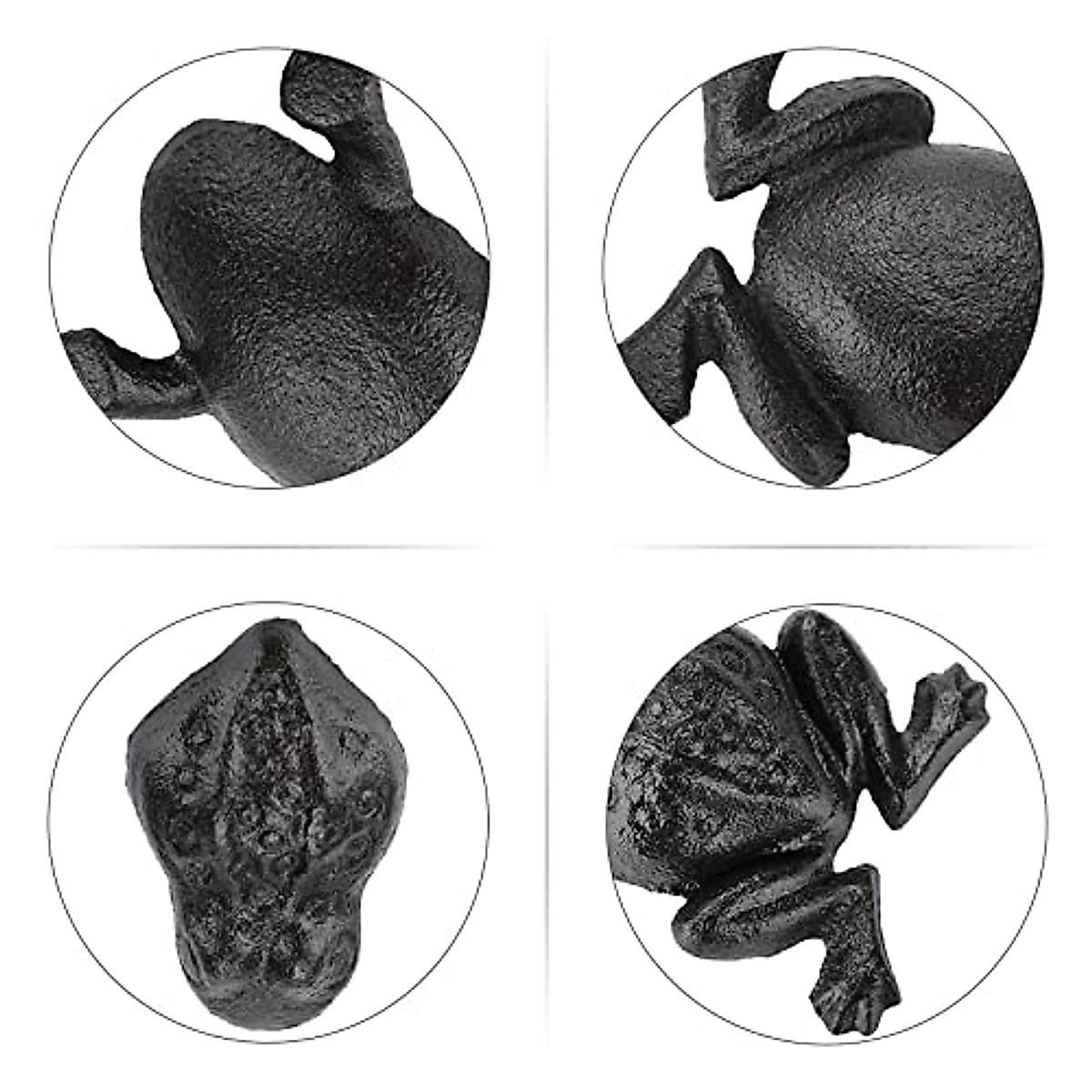 JUXYES Frog Cast Iron Key Hider Outside Spare Door Key Box Outdoor Small Garden Statues Ornament, Frog Indoor Decoration Jewelry Trinkets Box for Key, Ear Studs, Ring, Paper Clip