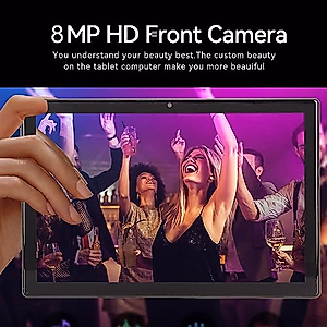 FOLOSAFENAR WiFi Tablet, 8GB RAM 128GB ROM Smart Tablet 3200X1440 Resolution 10.1 Inch 5G WiFi for Studying for Video (Black)