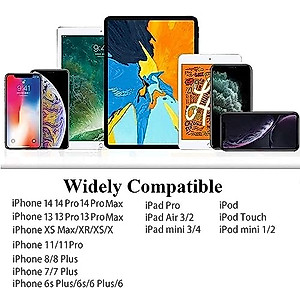 [Apple MFi Certified] iPhone Adapter,2 Pack Headphone Adapter for iPhone,Dual Lightning Audio Splitter Headphones and Charging Adapter for iPhone 14/13/12/11 Pro Max/XS/XR/X/8/7/6 Support Call