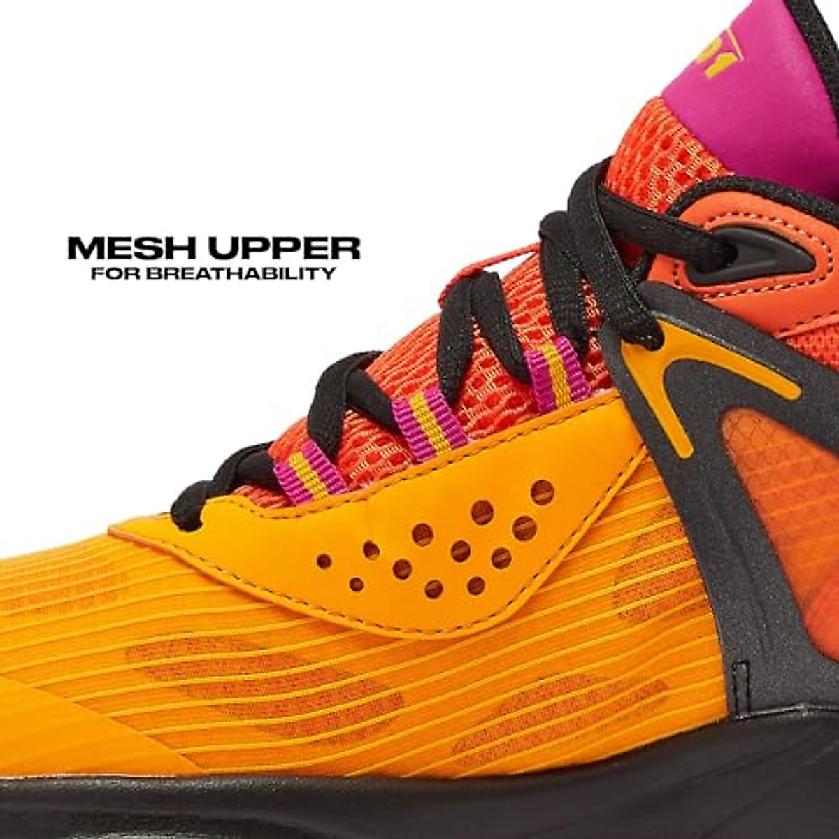 AND1 Revel Mid Girls & Boys Basketball Shoes Kids, Boys High Top Sneakers - Yellow/Orange/Black Trim, 2 Little Kid