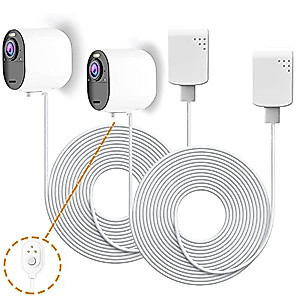 10ft Charging Cable for Arlo Pro 3 and Arlo Ultra, Indoor Outdoor Magnetic Power Cable with Charger Compatible with Arlo Ultra/Ultra 2/Arlo Pro 3/4,White Cord and Adapter, NOT for Floodlight (2 Pack)