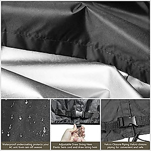 SORALEK Air Conditioner Cover for Outside Units, Universal Size, Black, Waterproof, Fits up to 21 x 16 x 15 inches