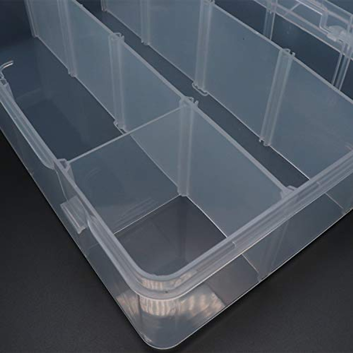 Xiaoyztan 12 Grids Adjustable Hard Plastic Component Case with Removable Dividers for Items Organizing Storing
