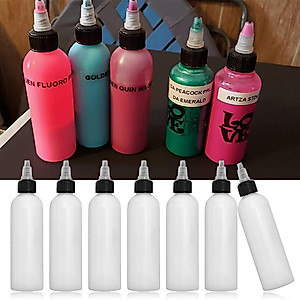 Qyyiguf 20 Pack Empty Squeeze Bottles,4oz Plastic Dispensing Bottles,Boston Round LDPE Bottles for Decorating,Arts and Crafts,Condiments