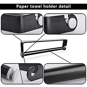 QZNA Self Adhesive & Wall Mount Paper Towel Holder & Dispenser,Kitchen Tissue Towel Holder Stand Under Cabinet-Black