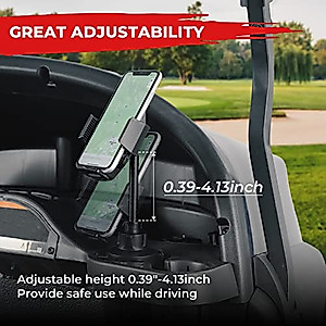 kemimoto Car Cup Holder Phone Mount 360° Adjustable Cell Phone Holder Compatible with Car, Golf Cart, Truck, ATV, Black