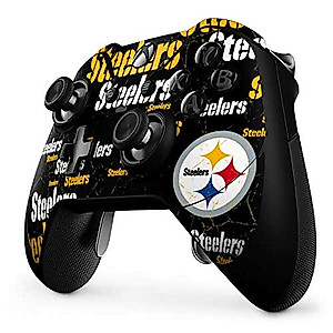 Skinit Decal Gaming Skin compatible with Xbox One Elite Controller - Officially Licensed NFL Pittsburgh Steelers Black Blast Design