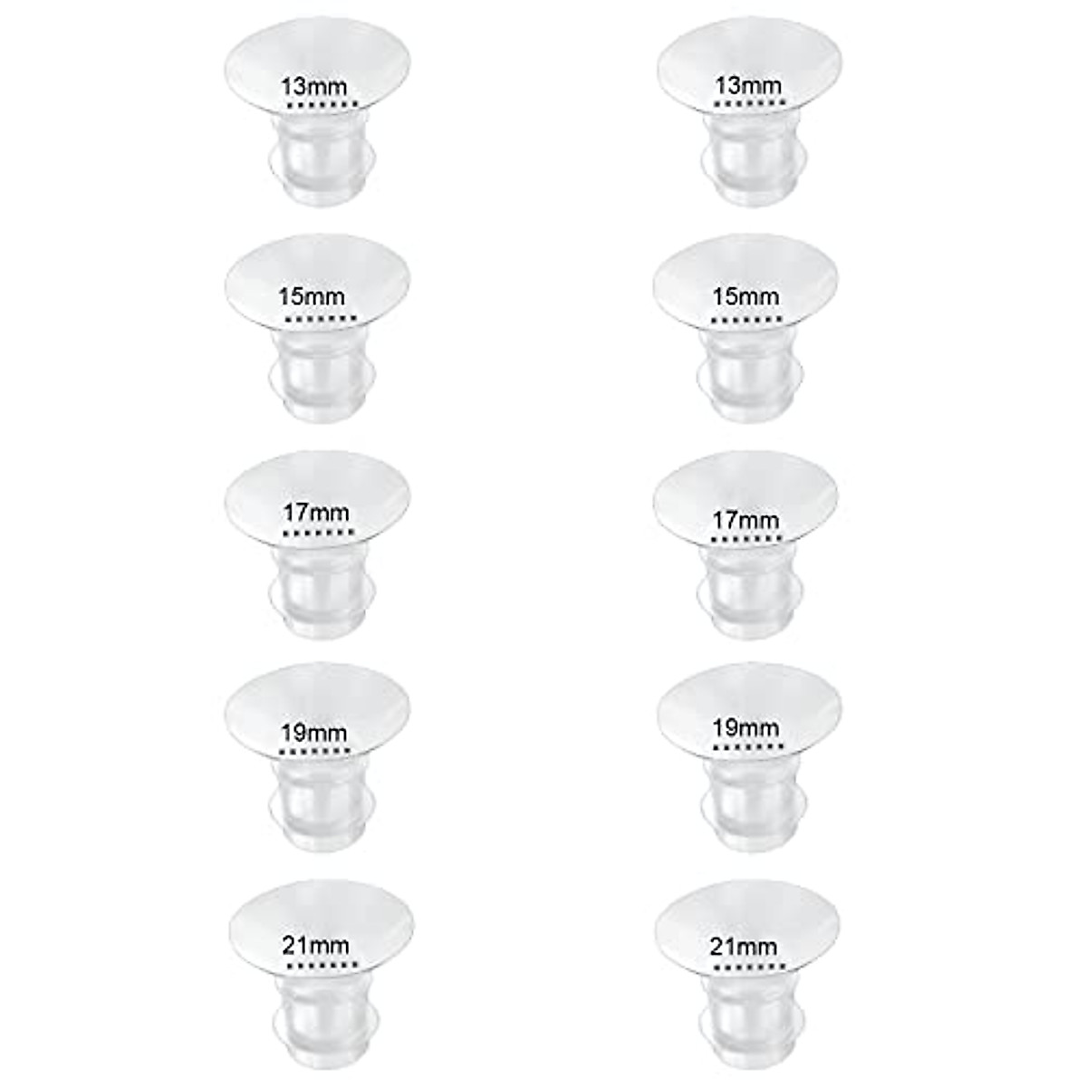 Flange Inserts 13/15/17/19/21mm 10PC,Compatible with Momcozy S12 Pro/S9 Pro/S12/S9 Wearable Breastpump Cup,for Medela/Spectra/Bellaaby/TSRETE 24mm Shields/Flanges,Reduce 24mm Tunnel Down to Other Size