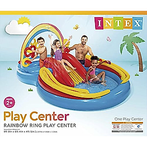 Intex Rainbow Ring Inflatable Play Center, 117" X 76" X 53", For Ages 2+