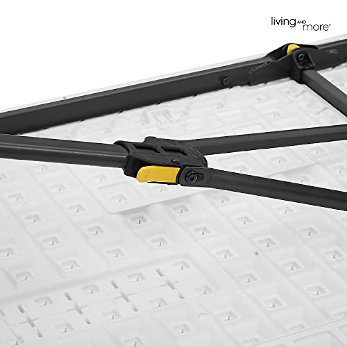 Living and More 6 Foot Fold-in-Half Table with Curve Legs, White