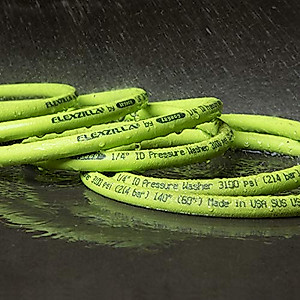Flexzilla HFZPW426100Q-E 4200 PSI, 3/8 in. x 100' Pressure Washer Hose, 100 ft, ZillaGreen
