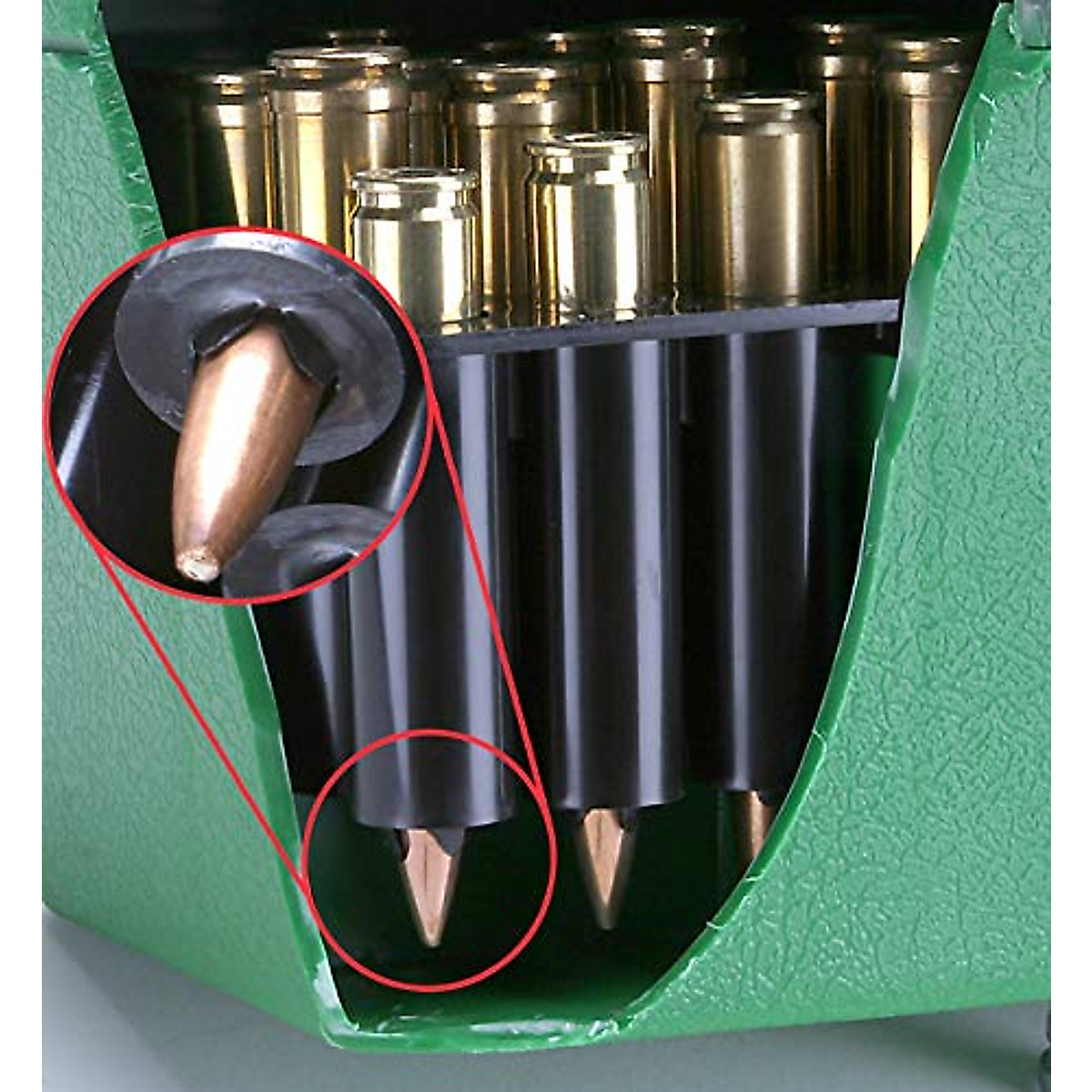 MTM H50-RL Deluxe 50 Round Rifle Ammo Box 25-06 Rem, 270 Win., 30-06 Spr., 7x57 Mauser, Green, Large (H50-RL-10)