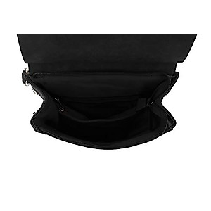 virago Fashion Designer Handbag Daily Convertible Vegan Leather Travel Backpack Shoulder Bag (BLACK)