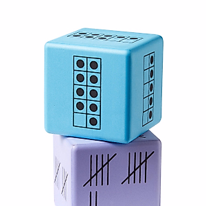 hand2mind Multiple Representation Dice, Large Foam Dice for Classroom, Subitizing Dice, Math Manipulatives Kindergarten, Educational Toys for Elementary Kids, Math Learning Tools (Set of 16)