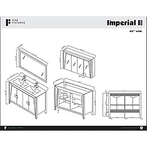 Fine Fixtures Imperial Collection 48" Single Bathroom Vanity Cabinet Set, Wheat