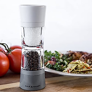 Cole & Mason H308597 Lincoln Salt and Pepper Mill, Acrylic/ABS, Ceramic Mechanisms, 190mm Duo Mill, Lifetime Mechanism Guarantee