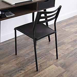 Lucky Theory Humble Crew Lightweight Desk Chair, Black 19D x 16W x 30H in