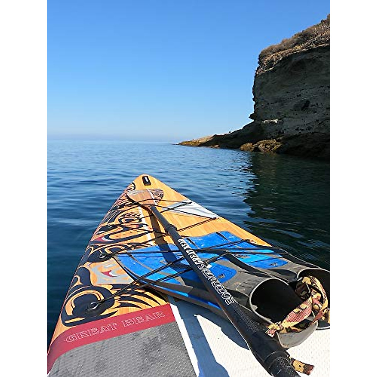 Boardworks SHUBU Great Bear | Touring All Water Inflatable Stand Up Paddleboard | SUP Package Includes Pump, Three Piece Paddle and Roller Bag Complete Kit | 14', Red/Grey/White