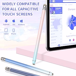 Stylus Pens for Touch Screens(3 Pcs), High Sensitivity Fiber Tips Capacitive Stylus for iPad iPhone Tablets Samsung Galaxy All Universal Touch Screen Devices (Gradient Blue)