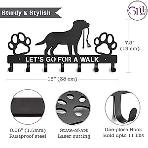 Dog Leash Holder for Wall - Leash Holder Wall Mount 15"x8" - Key Holder for Wall Decorative - Key Rack Gift for Dog Lovers - Dog Leash Hooks for Wall - Dog Mom Gifts for Women