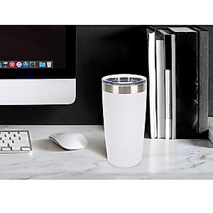 100 North, Polar Camel, United States National Parks, White 20 Ounce, Stainless Steel, Vacuum Insulated Travel Tumbler Mug With Clear Lid, Glacier Montana