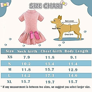 Dog Cute Dress Tutu Outfit Skirt with Flows Bowknot for Small Medium Girl Dogs Holiday Wedding Birthday Party (Pink, XL)