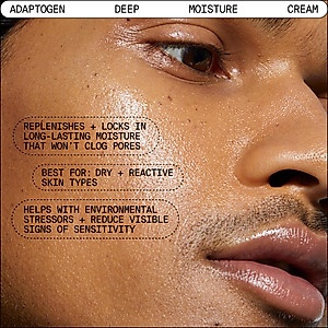 Youth To The People Adaptogen Deep Moisture Cream, Travel Size (2 fl oz), Fragrance-free Face Moisturizer, Squalane, Ashwagandha + Reishi Mushroom, Suited for Dry + Sensitive Skin, Vegan