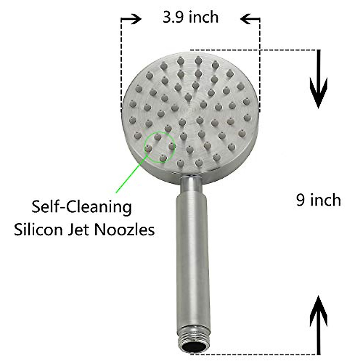 100% Metal Hand Held Shower Head with Hose | Detachable Shower Heads with Handheld Spray | Adjustable Bracket Holder | Extra Long 75" Inch Stainless-Steel Hose | Brushed Nickel