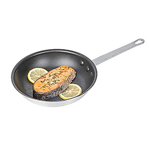 Restaurantware-Met Lux 9 Inch Fry Pan, 1 No-Stick Frying Pan - Induction-Ready, Triple-Riveted, Black Aluminum Cooking Skillet, Durable, For Searing, Sautéing, And Browning Food